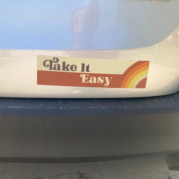 Take It Easy Bumper Sticker,bumper Sticker,70's Bumper Sticker, Retro ...