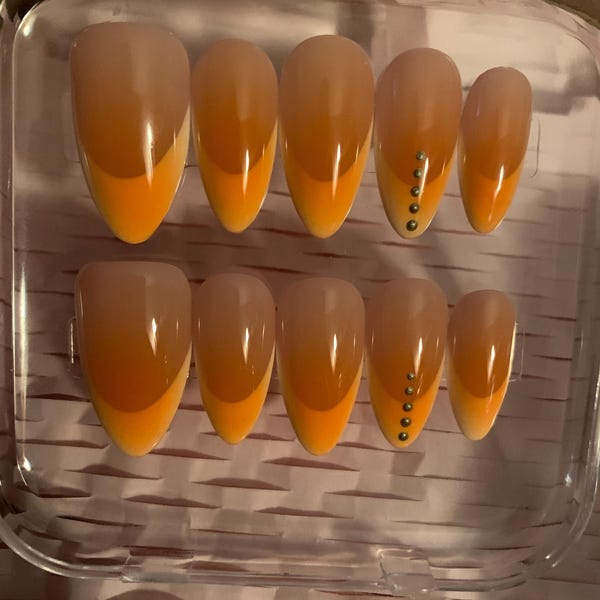 Halloween Black Presson Nails Handmade Fake Gel Long Short Coffin ...