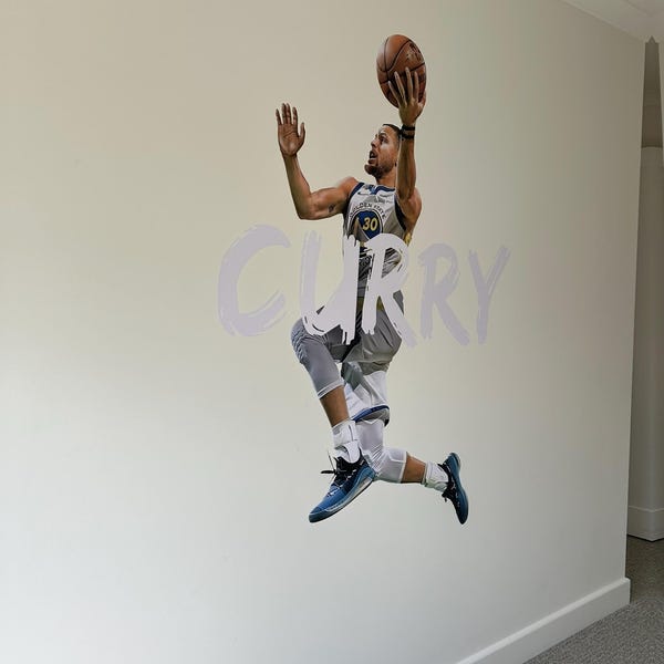 Stephen Curry Wall Decal NBA Wall Mural Basketball Wall Sticker for ...