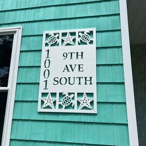 Custom Starfish House Name Sign, Weatherproof Personalized Home Name ...