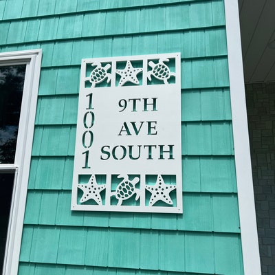 Custom Starfish House Name Sign, Weatherproof Personalized Home Name ...