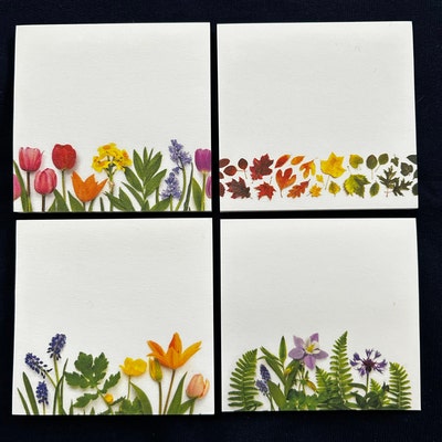 Sticky Notes in Botanical Designs Tulips, Ferns, Daffodils Botanical ...