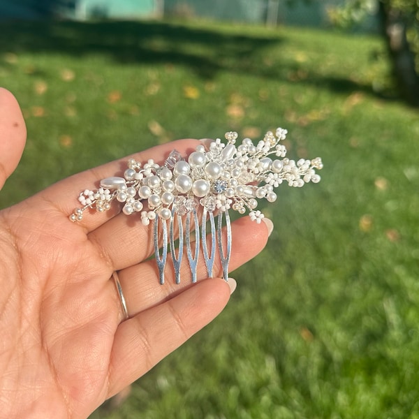 Abigail Comb, Pearl Bridal Hair Comb, Wedding Hair Accessory, Hairpiece ...