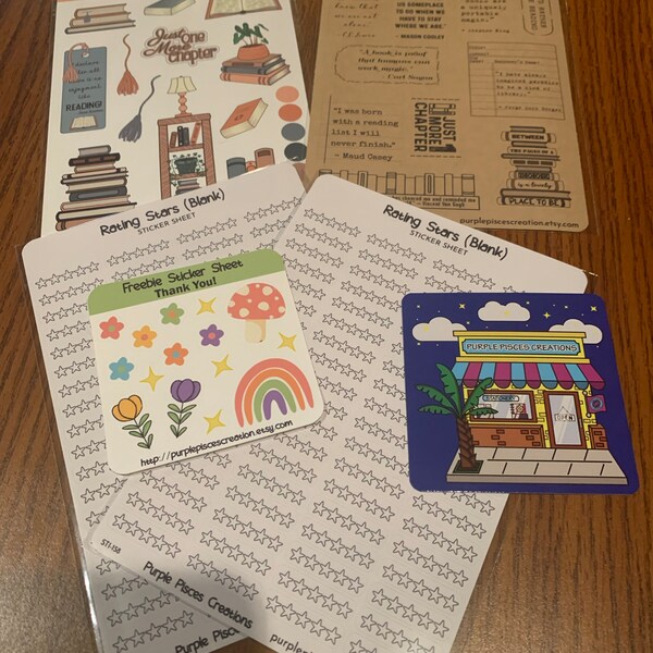 Books, Books, Books Sticker Sheet | | Reading Themed Decorative ...