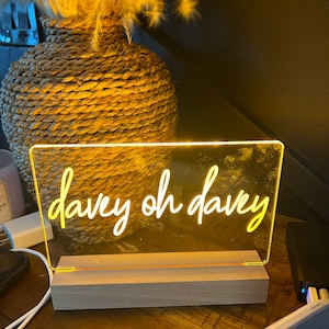 Custom Night Light Engraved Name Photo Plaque USB Power LED - Etsy