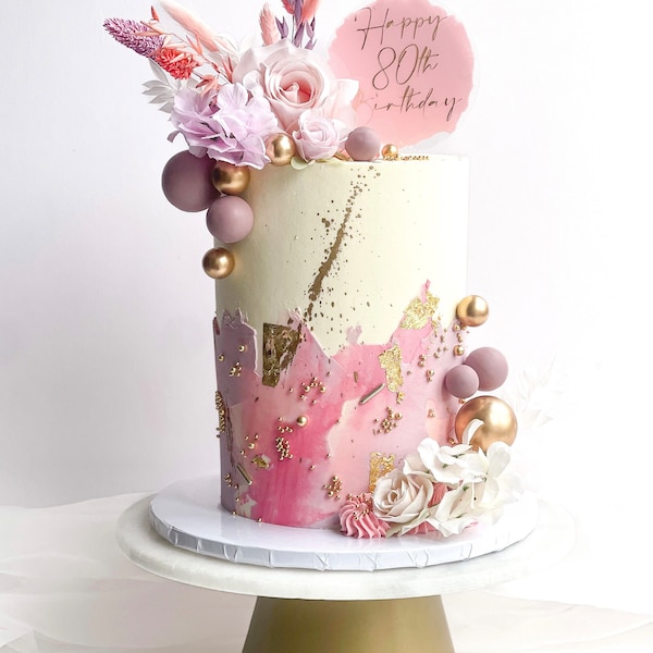 Personalized Acrylic Cake Topper: Hand-painted Party Decor - Etsy