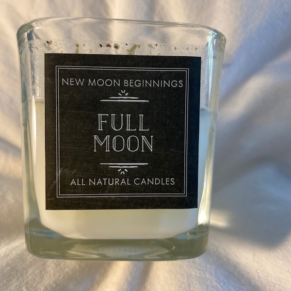 Full Moon Candles - Purification & Cleansing Crystal Candle - Soy ...