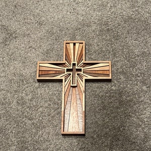 Layered Wooden Cross Walnut Top Layer. - Etsy