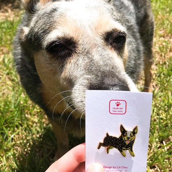 Cattledog or Blue Heeler - Dog Enamel Pin - Etsy
