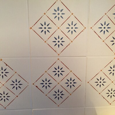 A4 Stencil VICTORIAN TILE PATTERN Vintage Fabric Crafts Furniture ...