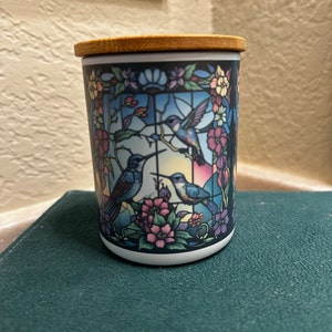 Hummingbird Stained Glass Designed Battery Operated Tea Light Holder - Etsy