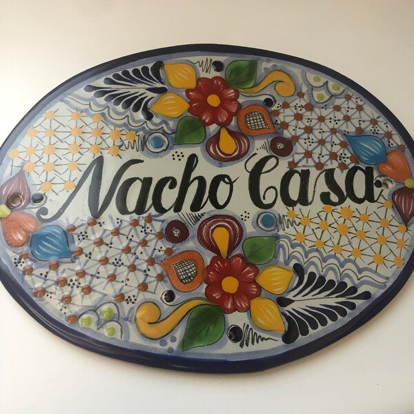 13" Personalized Talavera Tile House Sign, Housewarming Gift ...