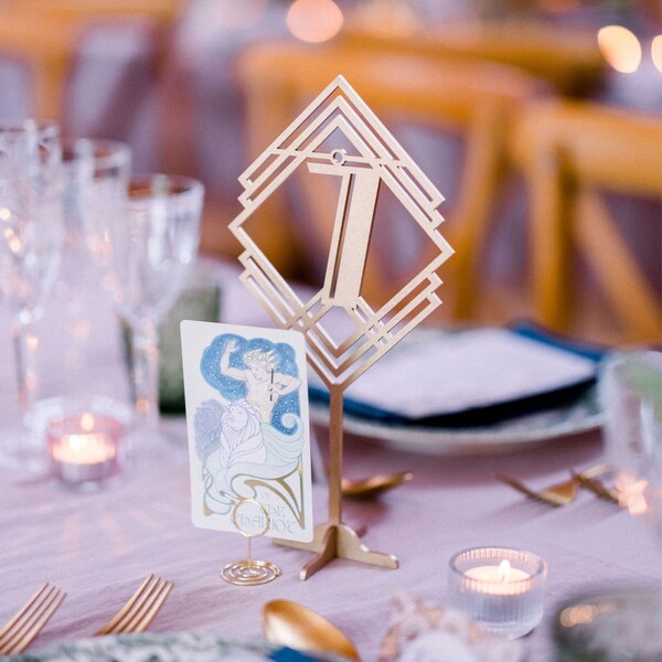 Art Deco Table Numbers, Art Deco, Wedding Table Numbers, Gold Table ...