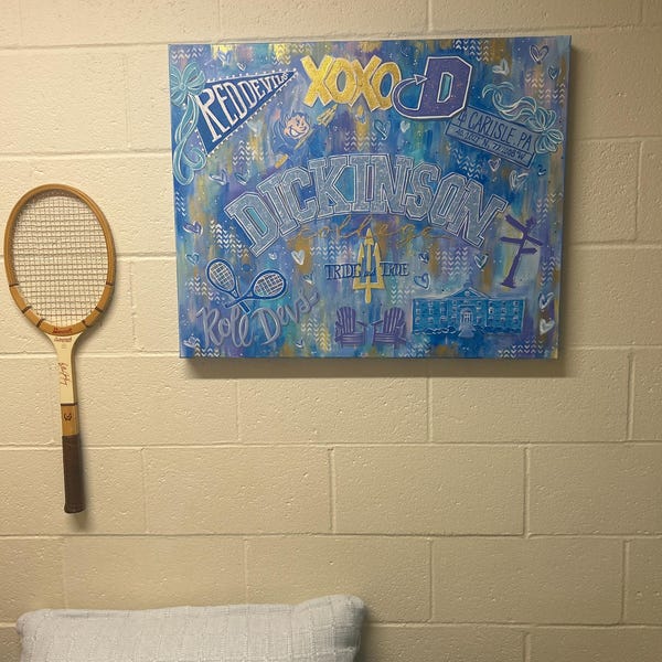 Custom Painted College Canvas - Etsy