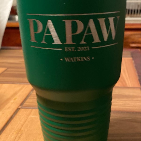 Personalized Papaw Mug With Kids' Names- Papaw Est Tumbler Cup - Custom ...