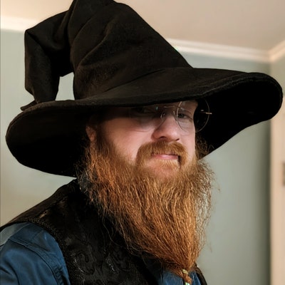 Grey crooked Mage Witch Hat / Wizard Hat / Pointy Hat / Mage, Sorcerer ...