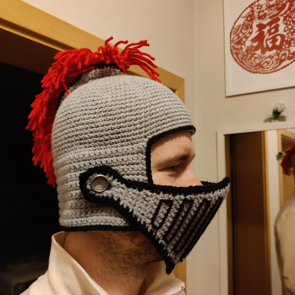 Crochet Knight Helmet Pattern. Easy Downloadable Instructions for Cool ...
