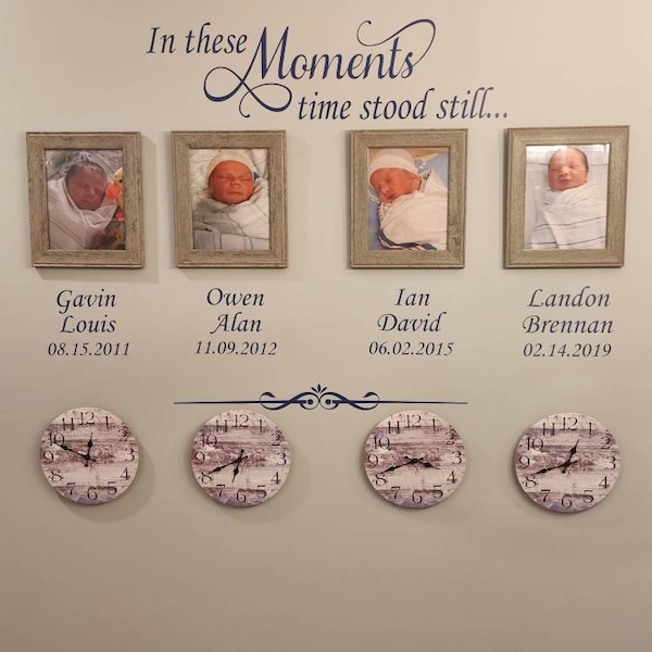 Custom Wall Decal in These Moments, Family Names Dates Vinyl Wall ...