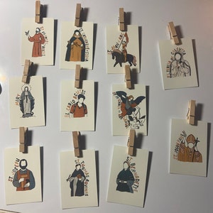 30 Saint Illustrations DIGITAL DOWNLOAD Printable PDF Catholic Saints 8 ...