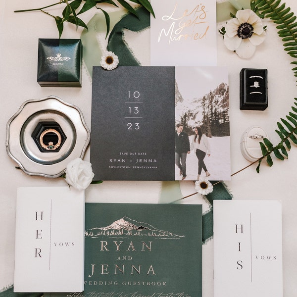 Mountain Wedding Guest Book, Wedding Sign In, Photo Album, Photobook ...