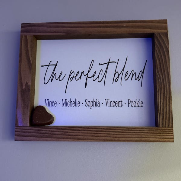 The Perfect Blend Family Sign | Personalized Blended Family Signs ...