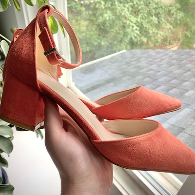 Purple Block Heels, Purple Ankle Strap, Purple Wedding Shoes, Low Heel ...