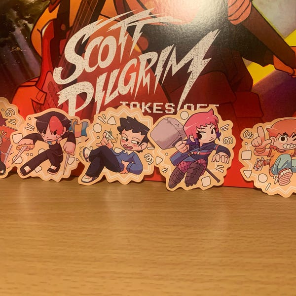 Scott Pilgrim Stickers - Scott Pilgrim, Ramona Flowers, Knives Chau ...