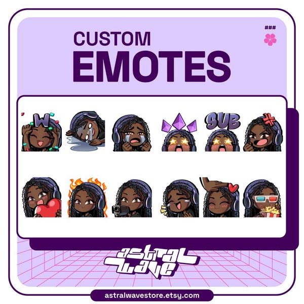 Custom Emotes for Streaming Cute Chibi Emotes Custom Emotes Twitch ...