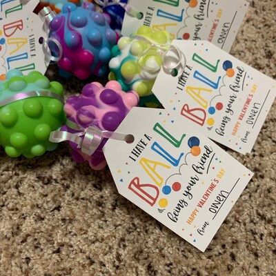 I Have a Ball Being Your Friend Valentines Day Gift Tags Kids, Bouncy ...