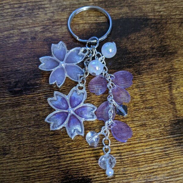 Personalised Gift, Personalised Keychain, Gift With Initials, Sakura ...