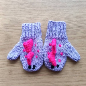 Childrens Novelty Mittens Frog Rabbit Dinosaur Snowman Cat Mouse Childs ...