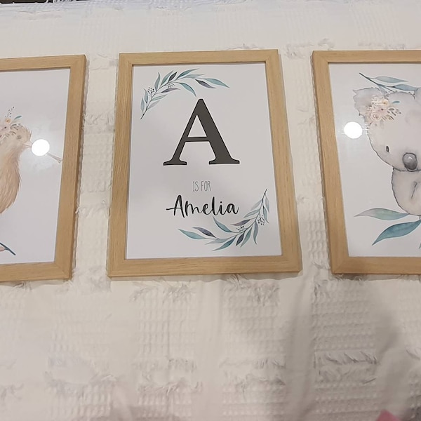 Alphabet & Numbers Wall Print Set, Educational Kids Bedroom Wall Art ...