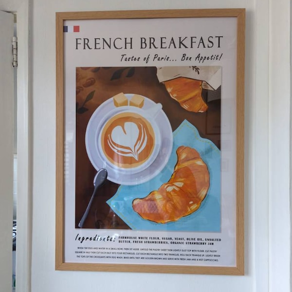 French Breakfast Food Poster, Art Poster, French Print, France Art ...