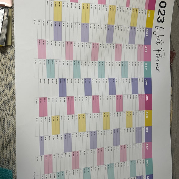 2024-2025 Academic Year Wall Calendar UK | Rainbow Printable Year ...