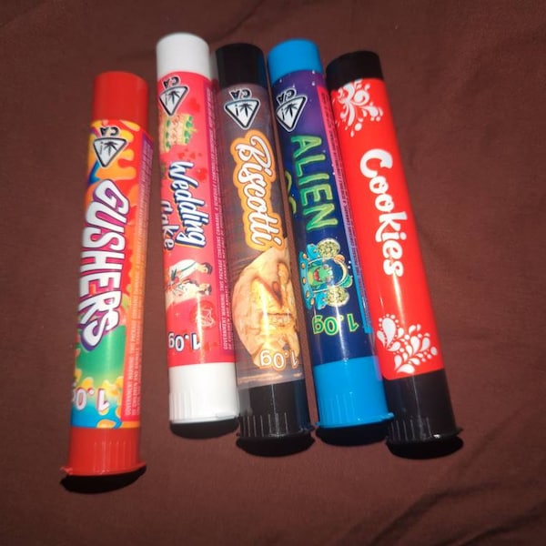 Strain Label Stickers for Plastic Pop Top Preroll Vials - 2.5" X 3.5 ...