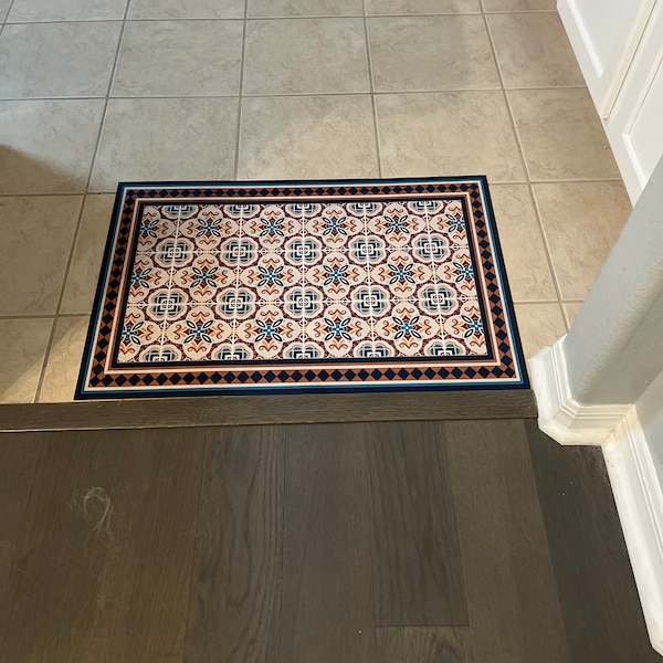 Supernova Red Vinyl PVC Mat, Linoleum Rug, Modern Home Decor, PVC Rug ...