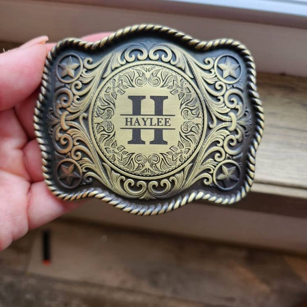 Custom Western Belt Buckle Personalized Mens Belt Buckle Monogram Belt ...