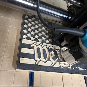 Cnc G-code File for American Flag. (WE THE PEOPLE) Size of Flag is 11. ...