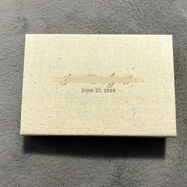 Linen USB Box - New Natural Linen | Custom USB Box Foil Stamped With ...