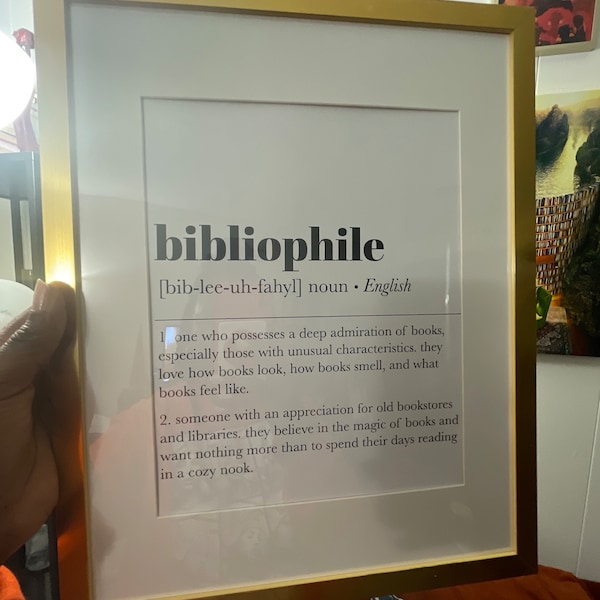 Bibliophile Definition Print | Book Wall Art | Book Lover Print | Book Print | Printable Wall ...
