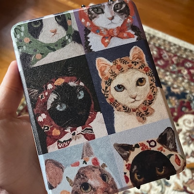 Green Black Cat Cute Kindle Case Custom for Paperwhite 1/2/3/4, Kindle ...