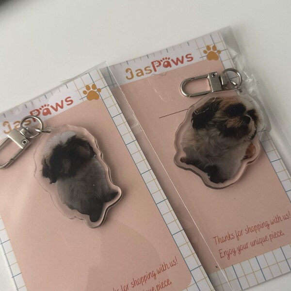 Custom Pet Photo Keychain, Acrylic Keychian, Dog Portrait Keychain ...
