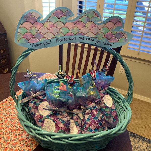 Mermaid Party Favors Bags, Mermaid Party Goodie Candy Bags, Mermaid ...