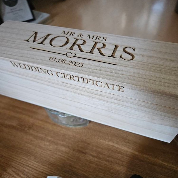 Personalised A4 Wedding Certificate Box Gift Mr and Mrs - Etsy