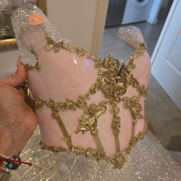 Red Rose Gothic Blood Resin Mermaid Corset Bra Top Cosplay Costume ...