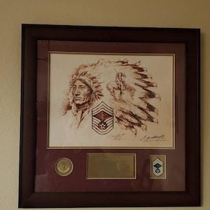 Chief Master Sergeant Cmsgt Air Force Litho Lithograph Drawing - Etsy