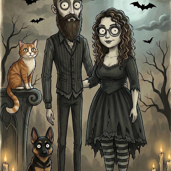 Custom Tim Burton Style Portrait – Digital Gothic Illustration ...