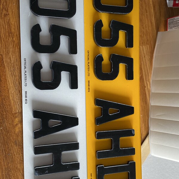 4D Number Plates Front and Rear - 3mm I 6mm I Black Border I Car I Van ...