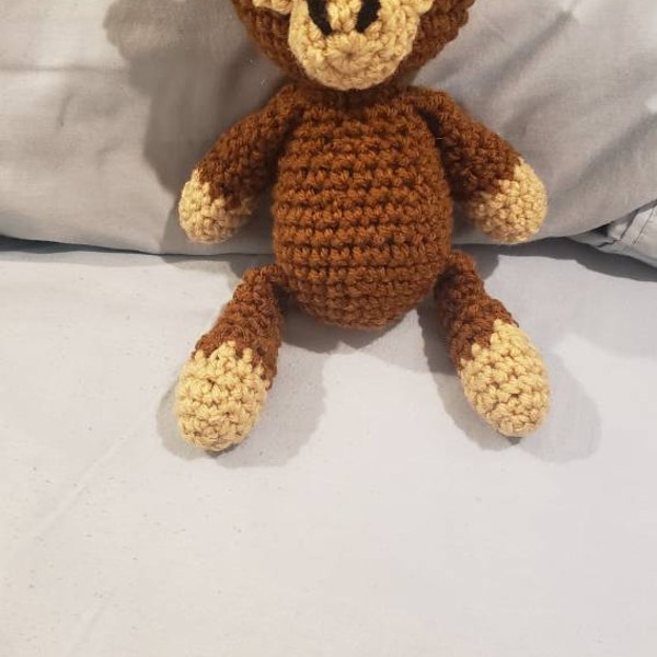 Crocheted Monkey Amigurumi PATTERN, Mini Safari Animal, Chimpanzee ...