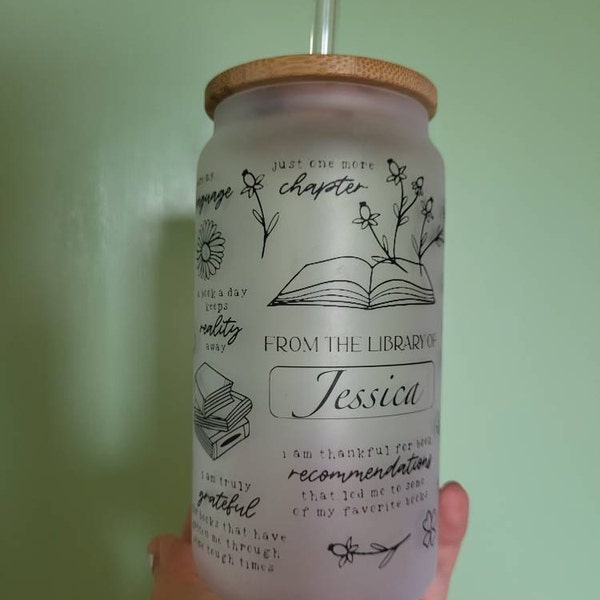 Personalized Book Lovers Iced Coffee Cup, Bookish Iced Coffee Cup, Cup ...